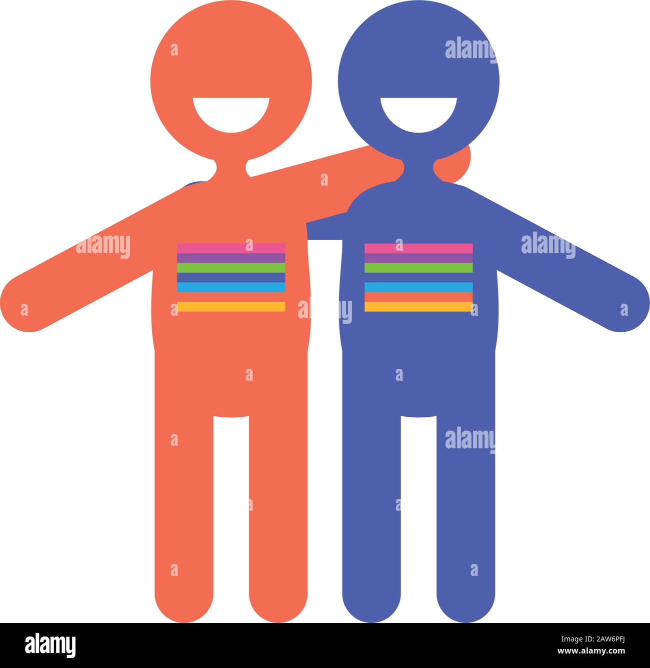 Avatars men of zero discrimination day, flat style icon vector ...