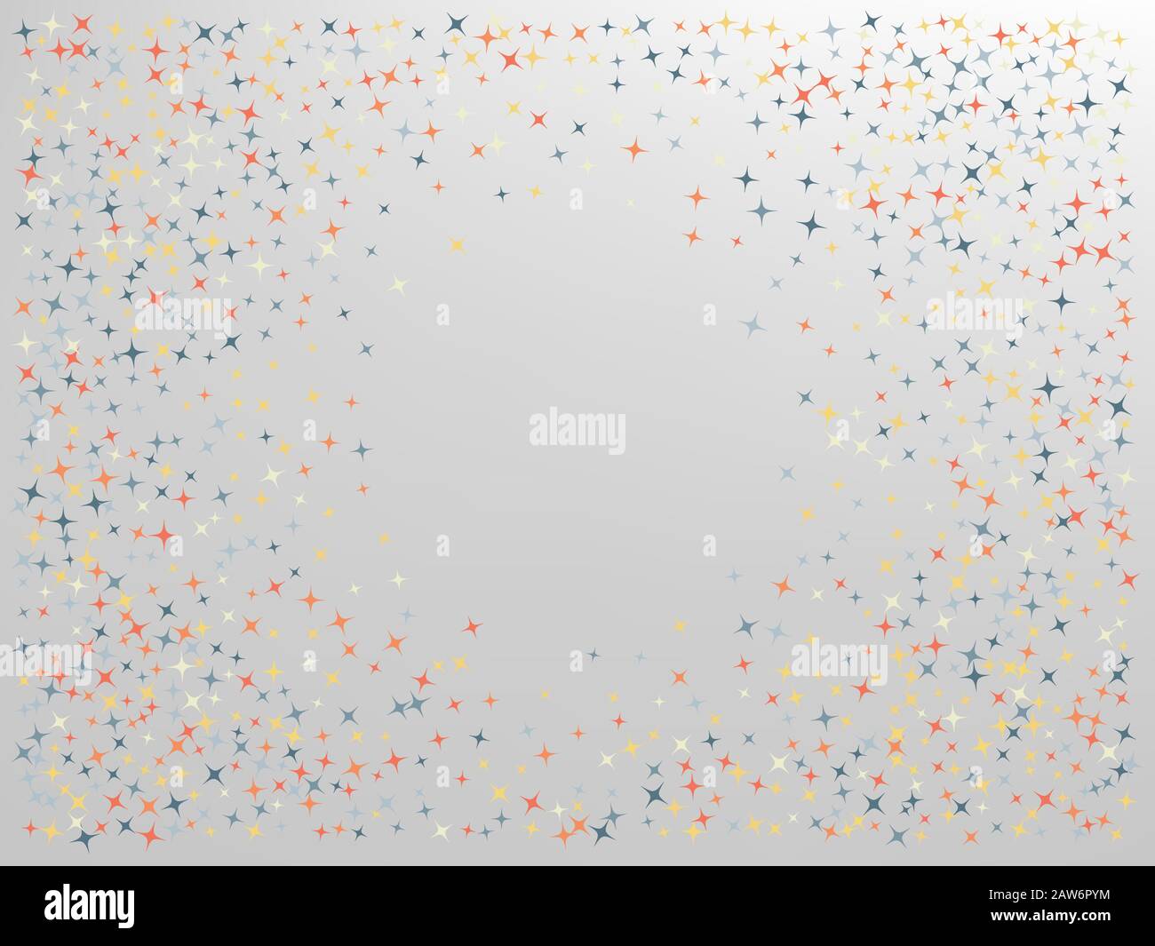 White neutral colored background. Stars confetti. Plain colorific theme ...