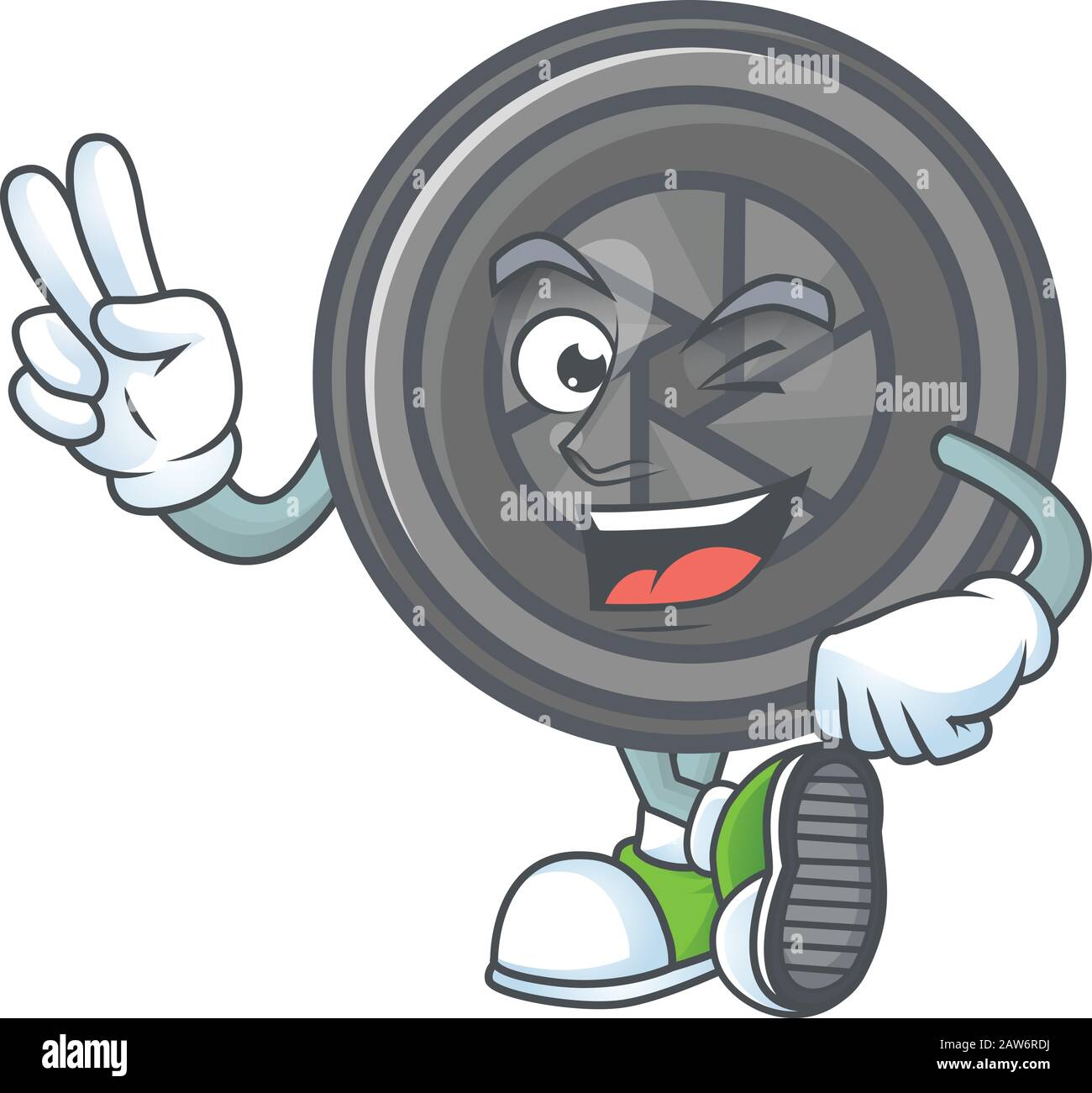 Cute cartoon mascot picture of camera lens with two fingers Stock ...
