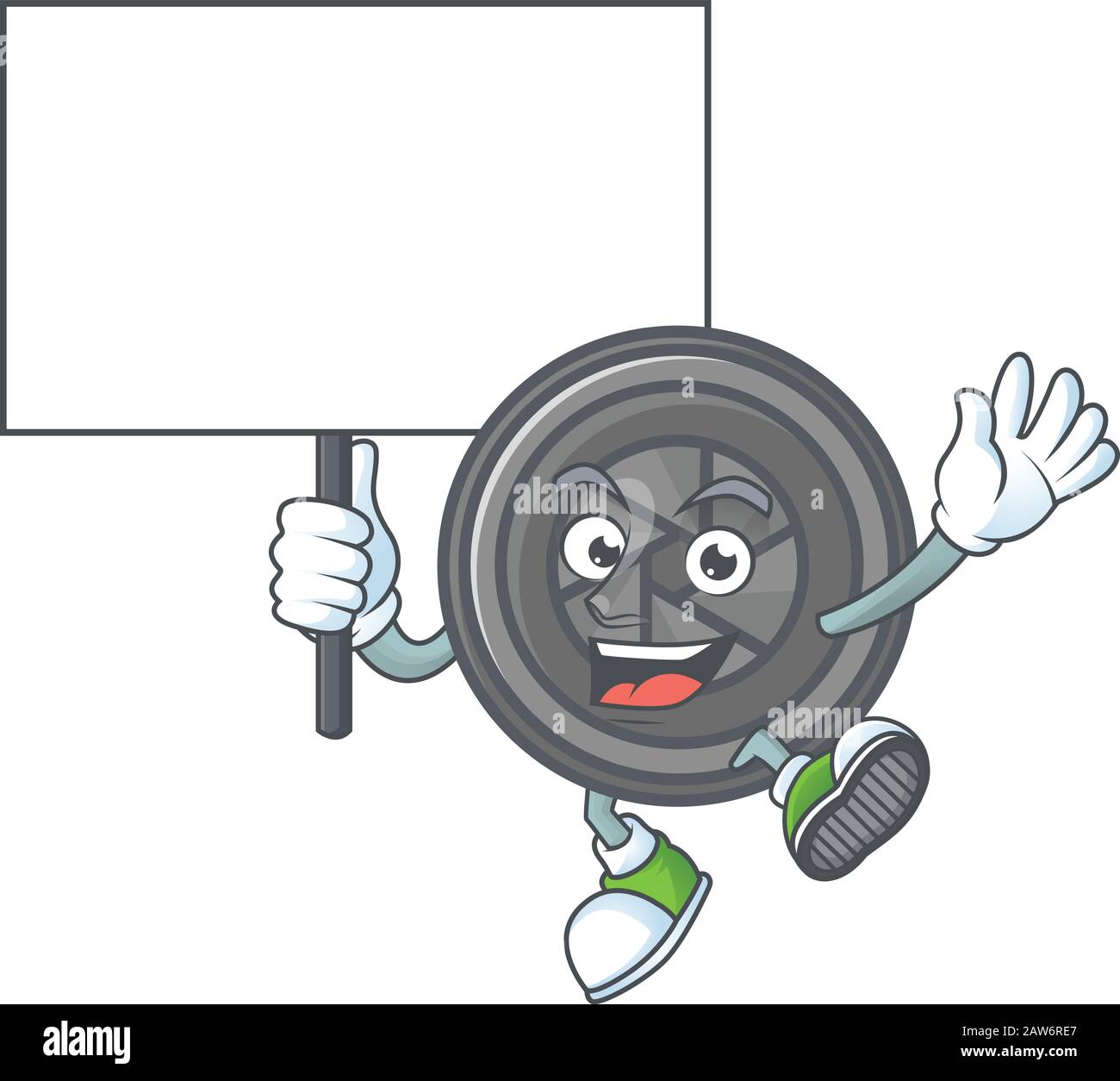A picture of camera lens cartoon character with board Stock Vector ...