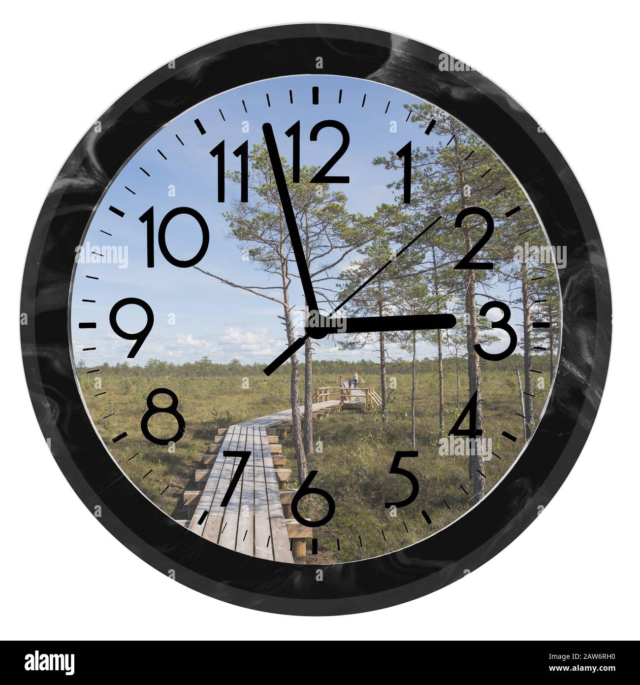Daylight Saving Time. DST. Wall Clock going to winter time. Turn time ...