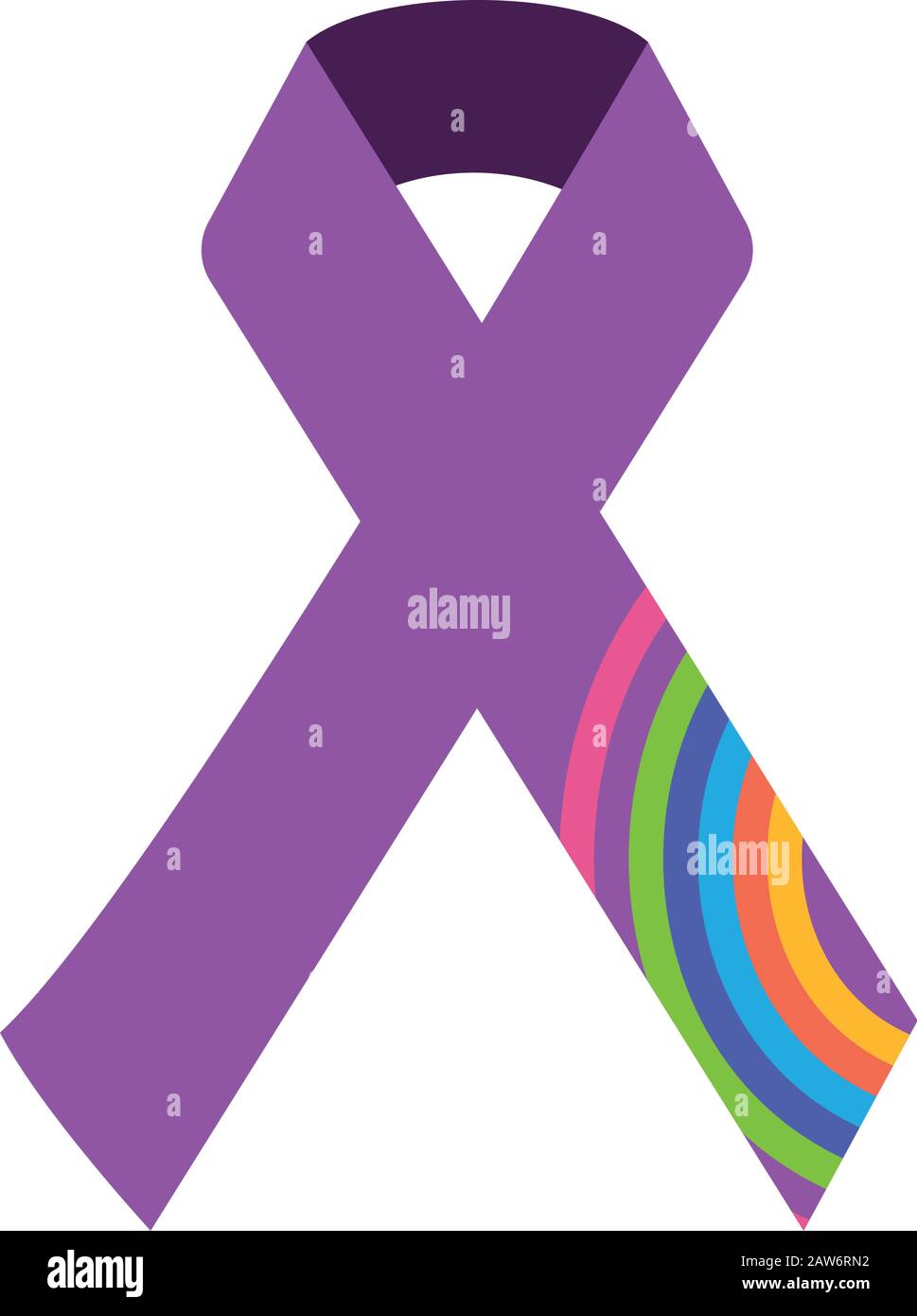 Ribbon of zero discrimination day, flat style icon vector illustration ...