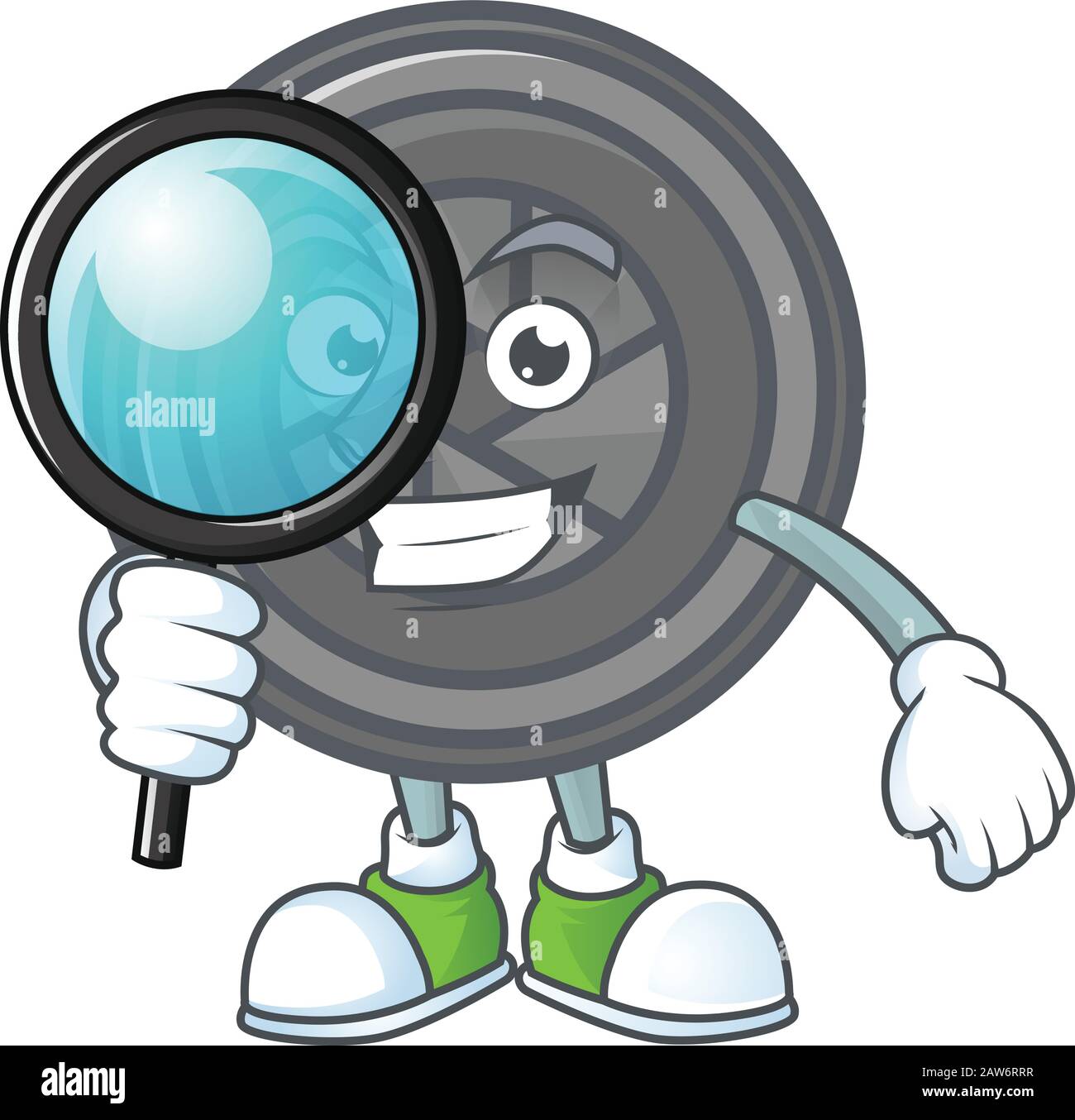 A famous of one eye camera lens Detective cartoon character design ...