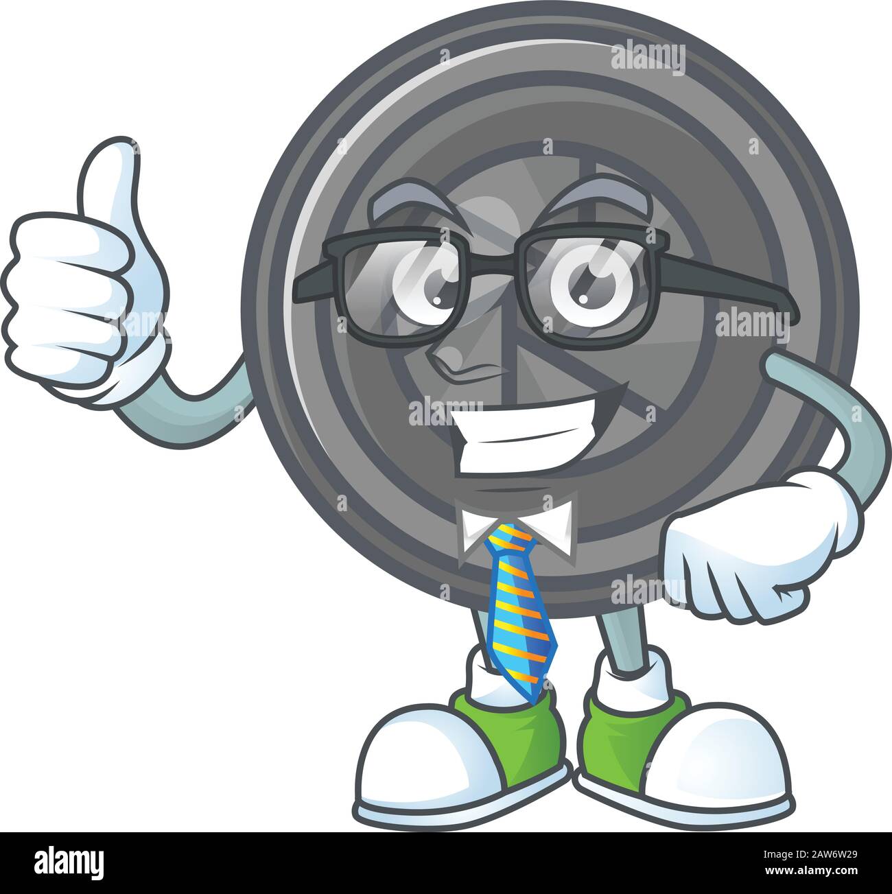 Camera lens cartoon successful Businessman wearing glasses Stock Vector ...