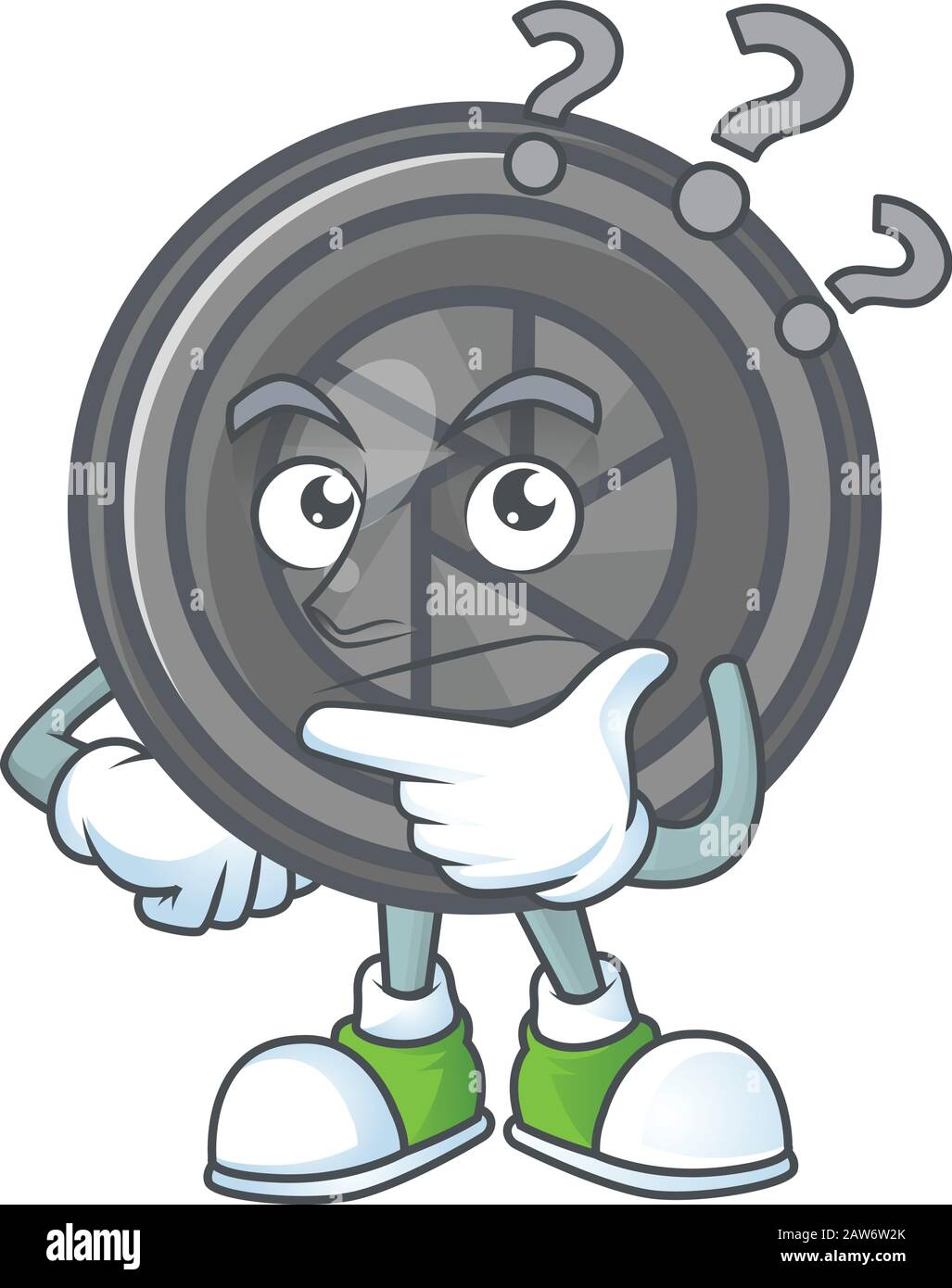 Camera lens cartoon mascot style in a confuse gesture Stock Vector ...