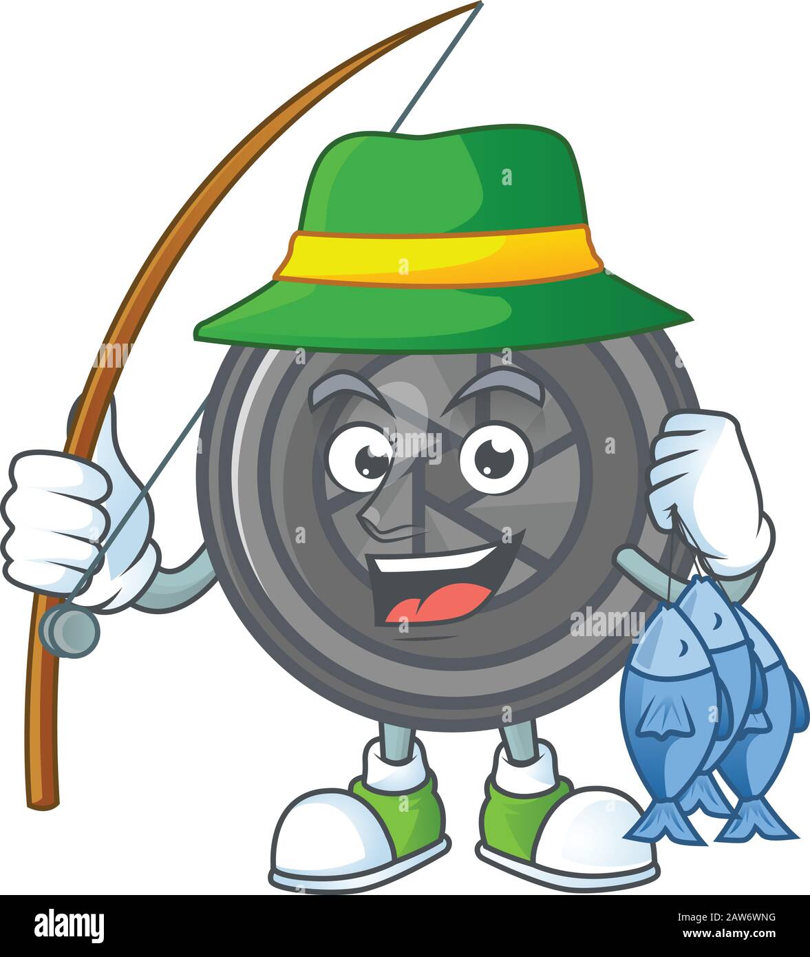 A mascot design of Fishing camera lens with 3 fishes Stock Vector Image ...