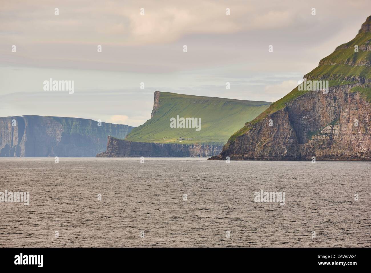 Stora Dimun dramatic island in Faroe archipelago. North atlantic ocean ...