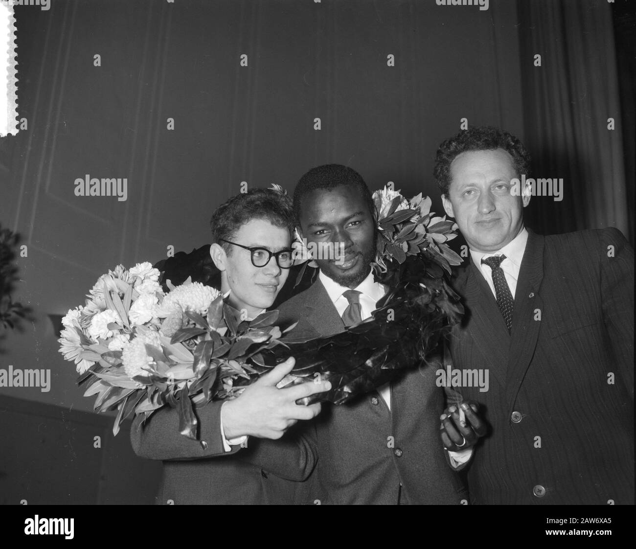 Last round dams in the concert hall in Haarlem v.l.n.r. Tsjegolev, Baba ...