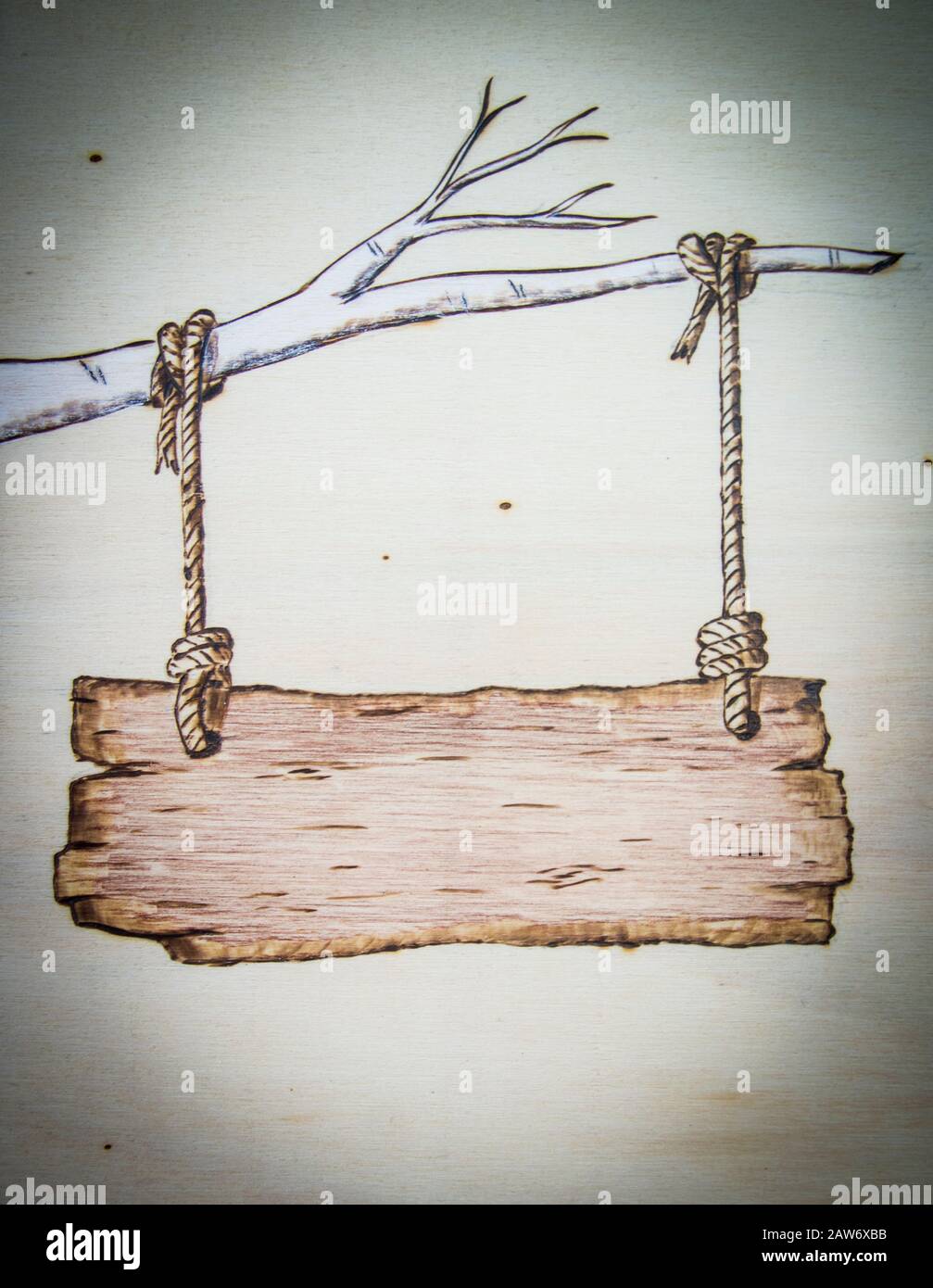 the ancient art of pyrography, wood and fire, with a sign to write your ...