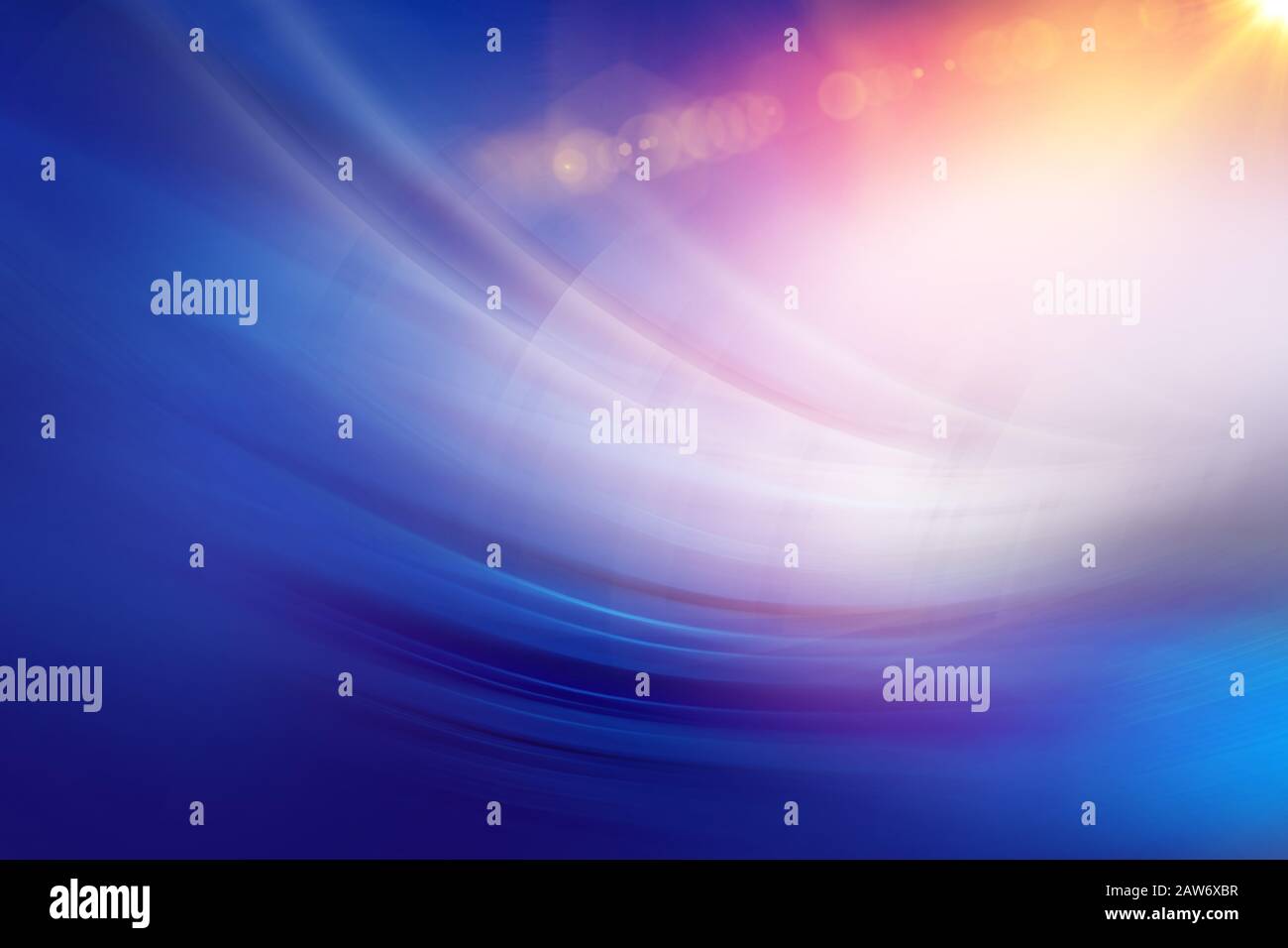 Digital abstract technology background with light rays and sun flare ...