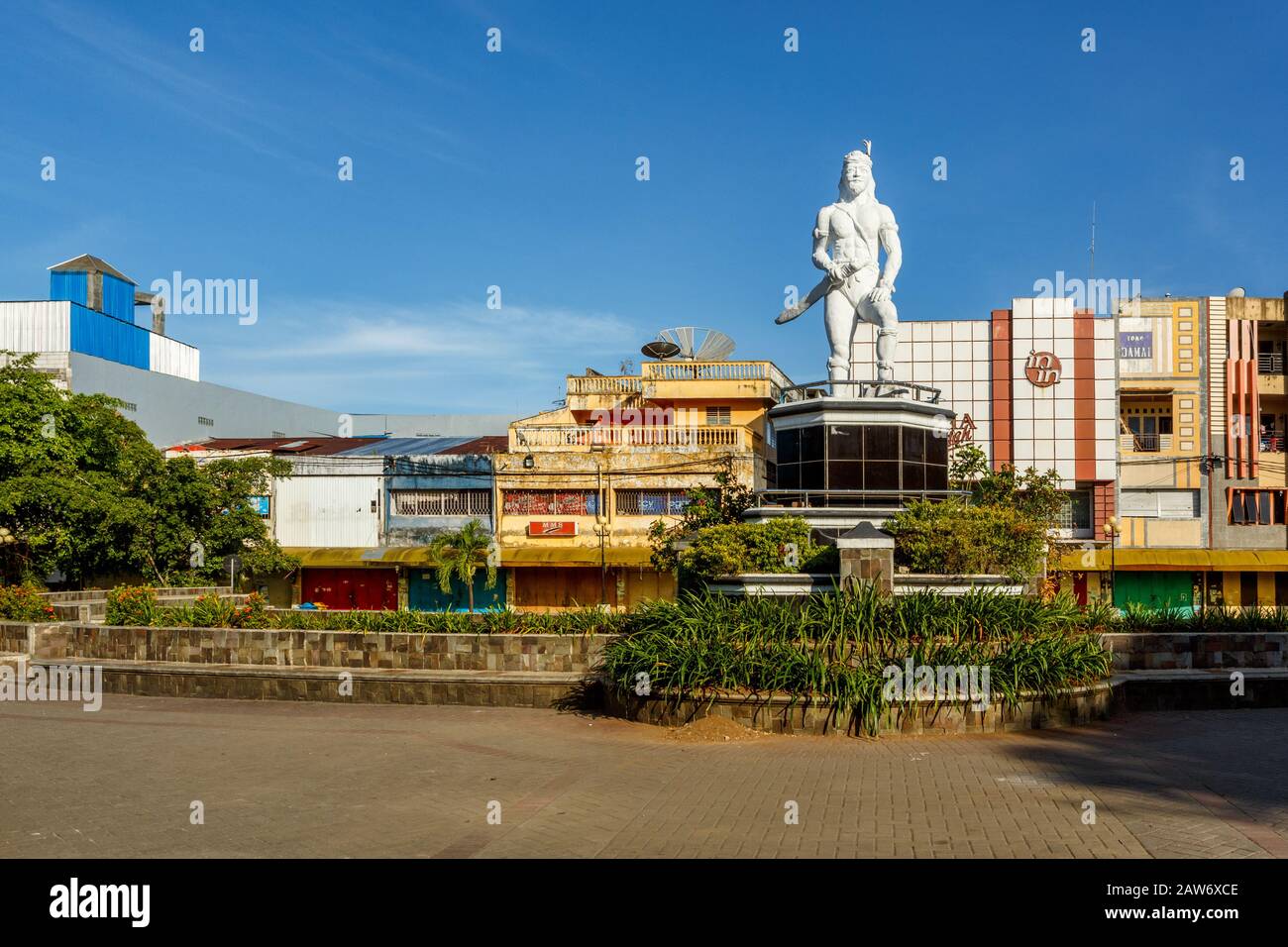 MANADO, NORTH SULAWESI, INDONESIA - AUGUST 5, 2015: Statue of a indian ...