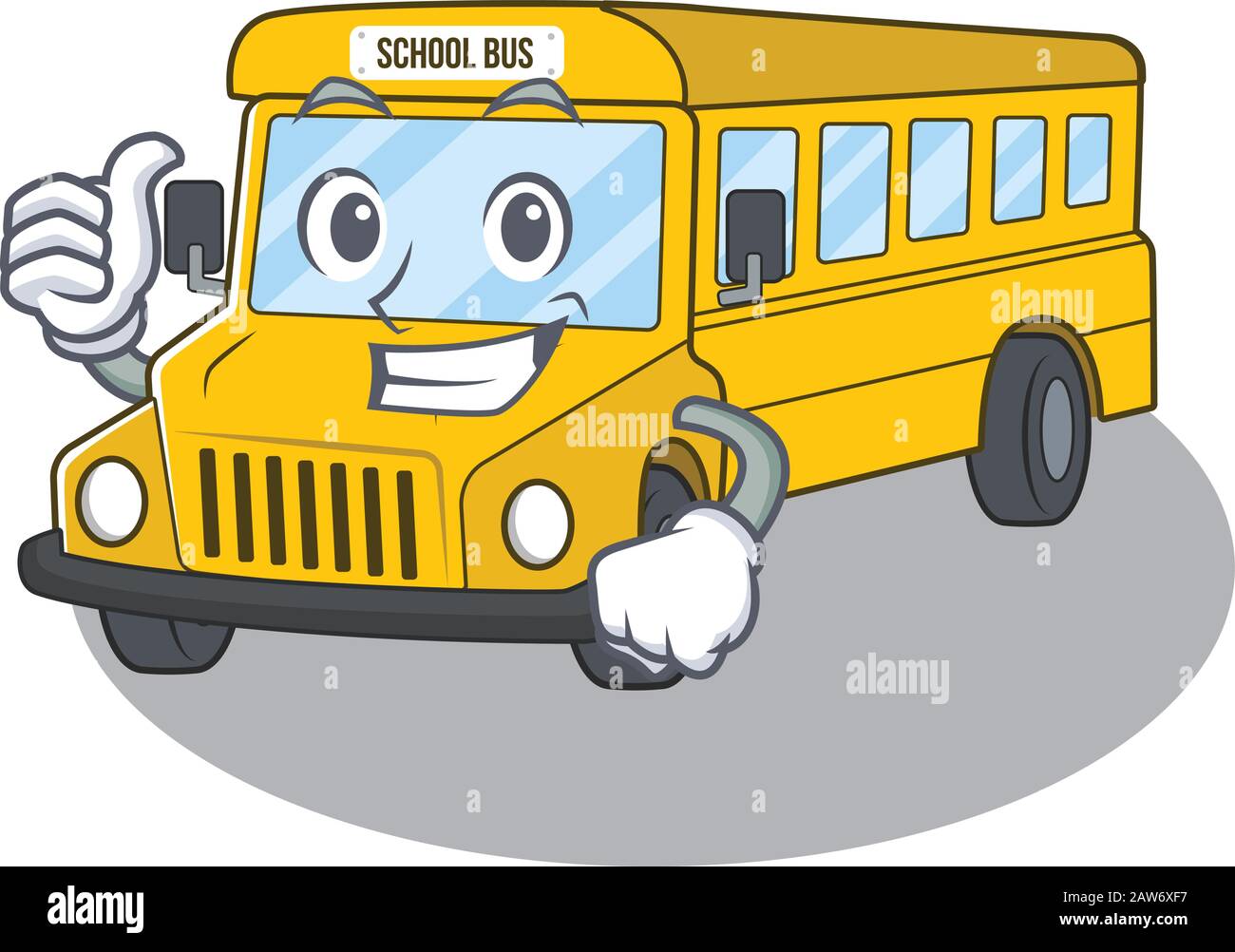 Funny school bus making Thumbs up gesture Stock Vector Image & Art - Alamy