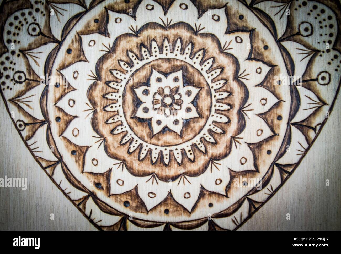 the ancient art of pyrography, wood and fire, mandala, the tranquility ...