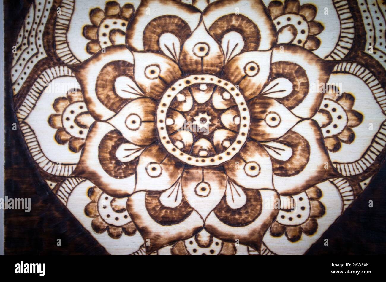 the ancient art of pyrography, wood and fire, mandala, the tranquility ...