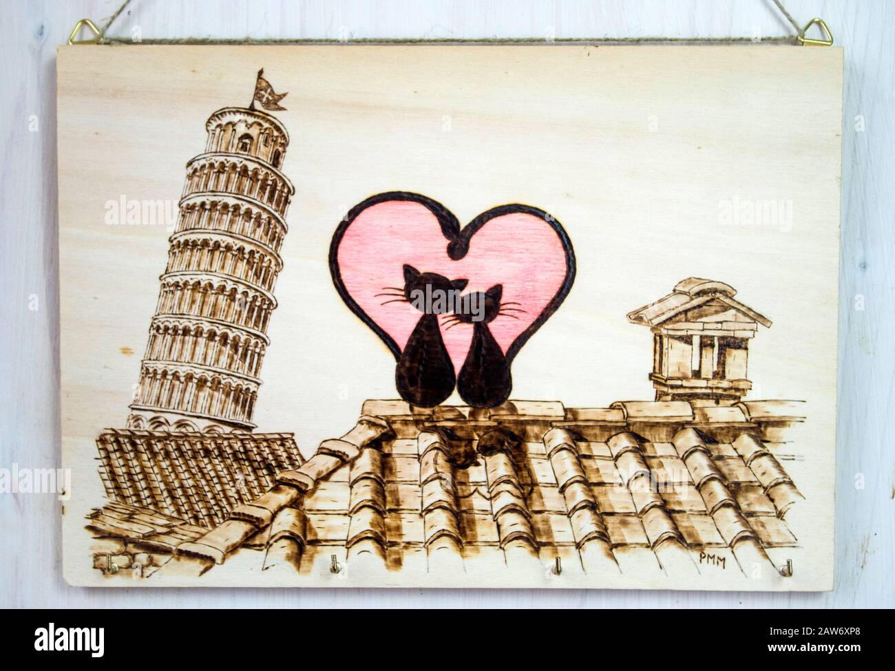the ancient art of pyrography, wood and fire, cats and hearts forever ...