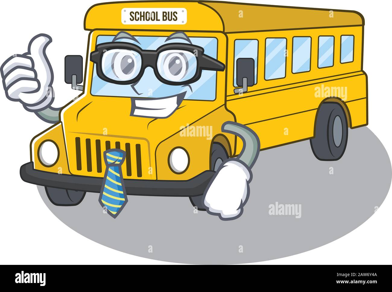 cool and smart Businessman school bus wearing glasses Stock Vector ...