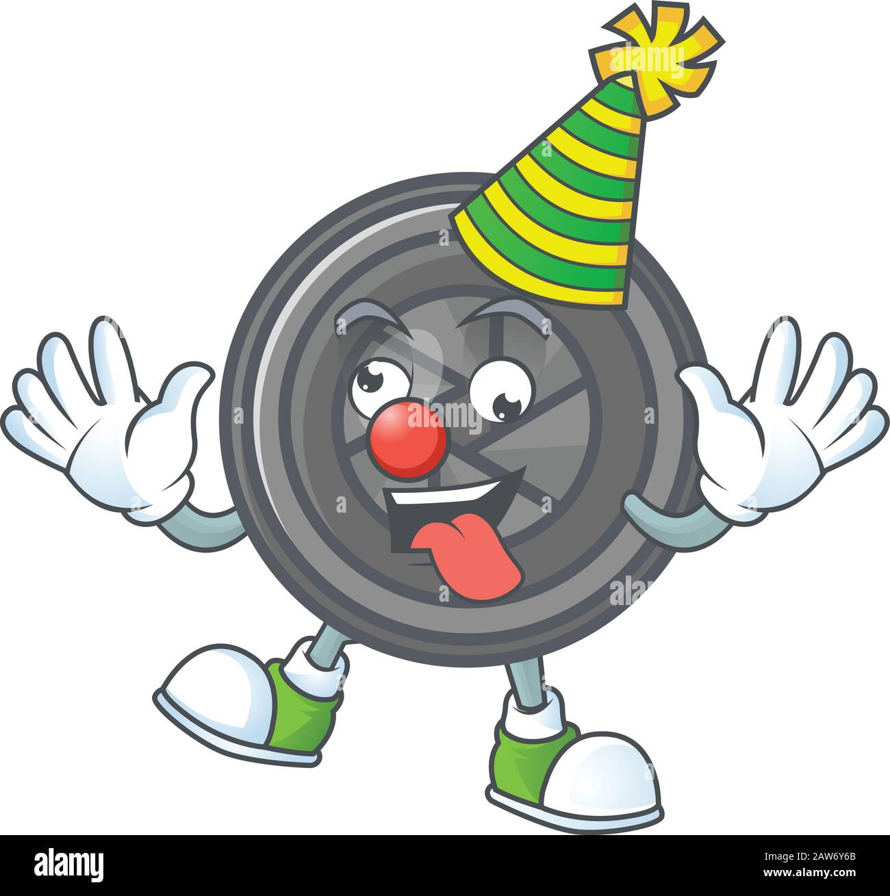 Cute and funny Clown camera lens cartoon character mascot style Stock ...