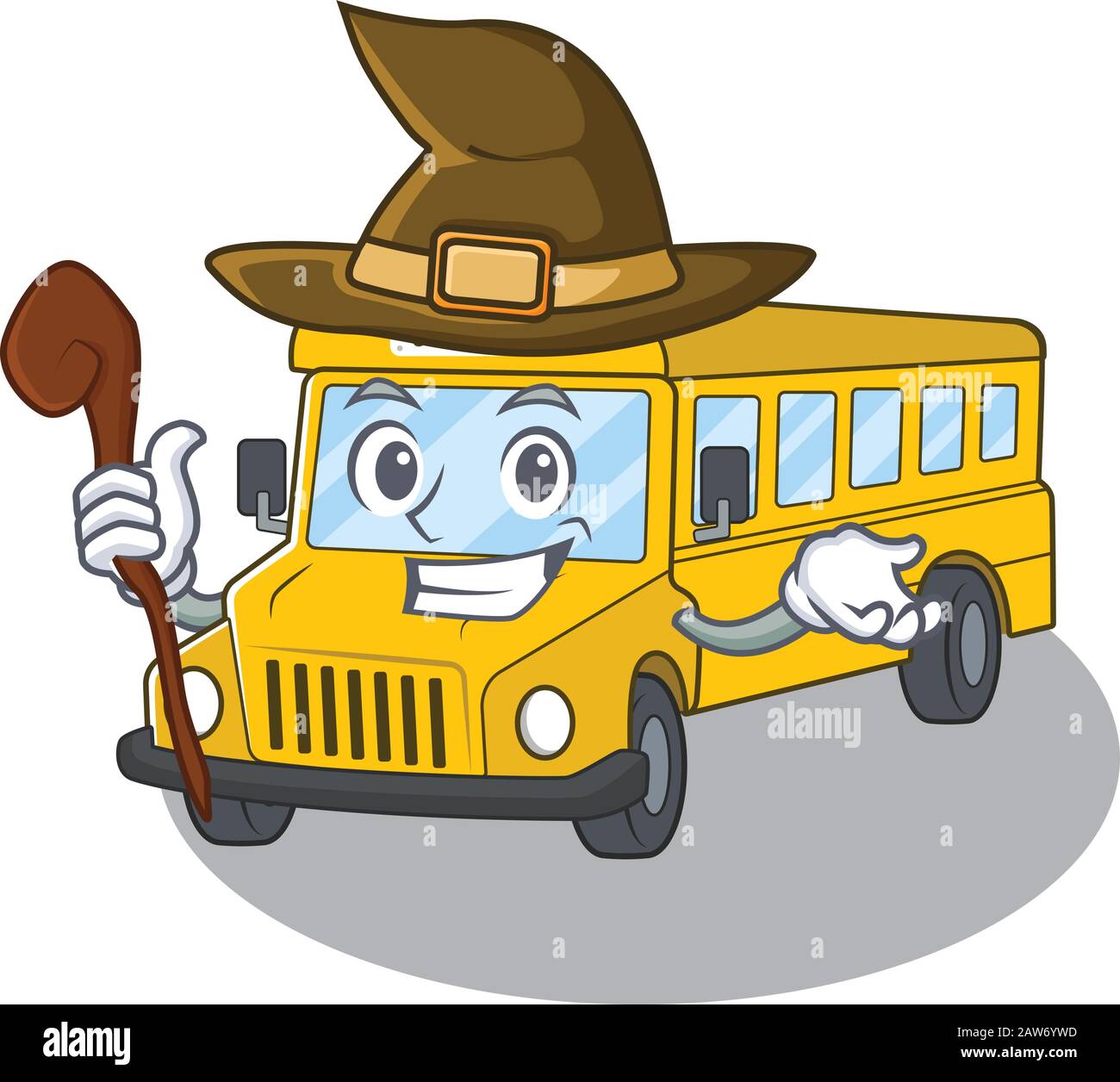 a mascot concept of school bus performed as a witch Stock Vector Image ...