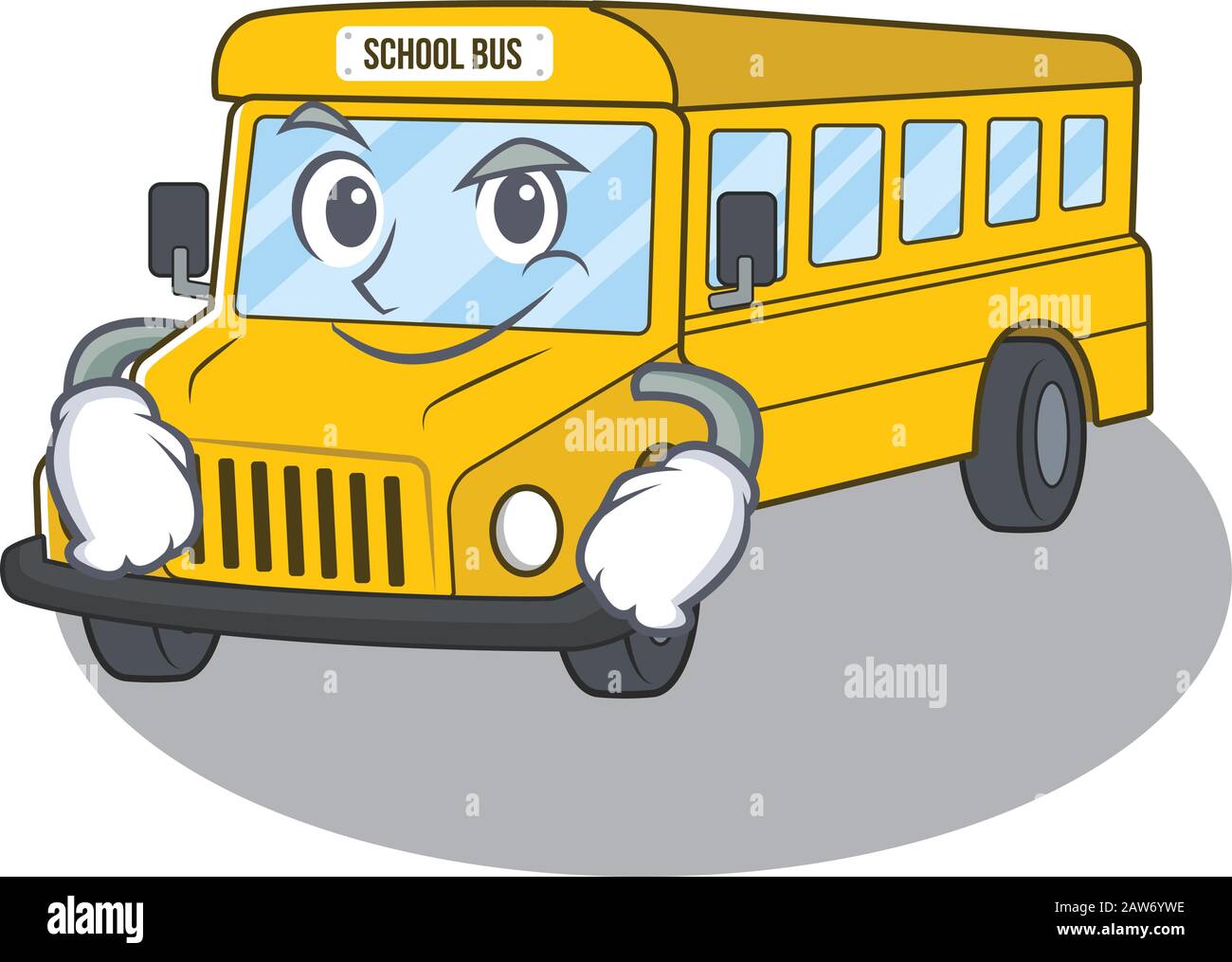 Cool school bus mascot character with Smirking face Stock Vector Image ...