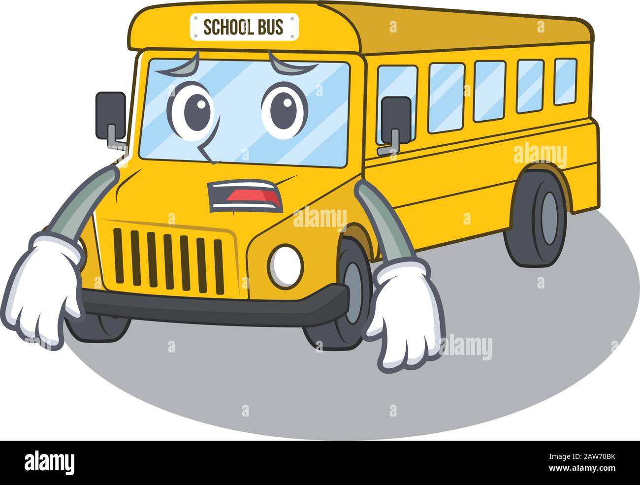 A picture of school bus having an afraid face Stock Vector Image & Art ...