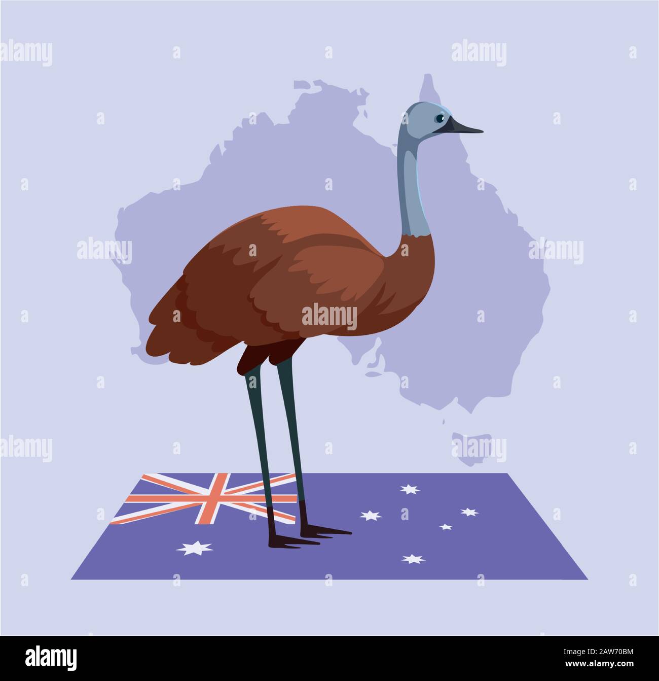greeting card with australian emu vector illustration design Stock ...