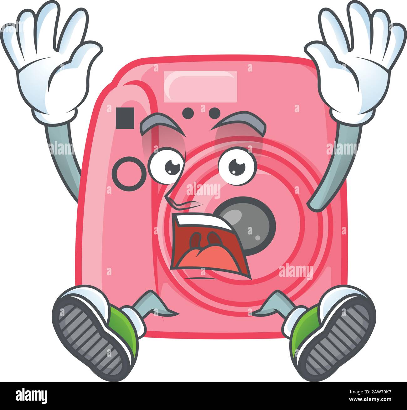 A picture of instan camera cartoon design with shocking gesture Stock ...
