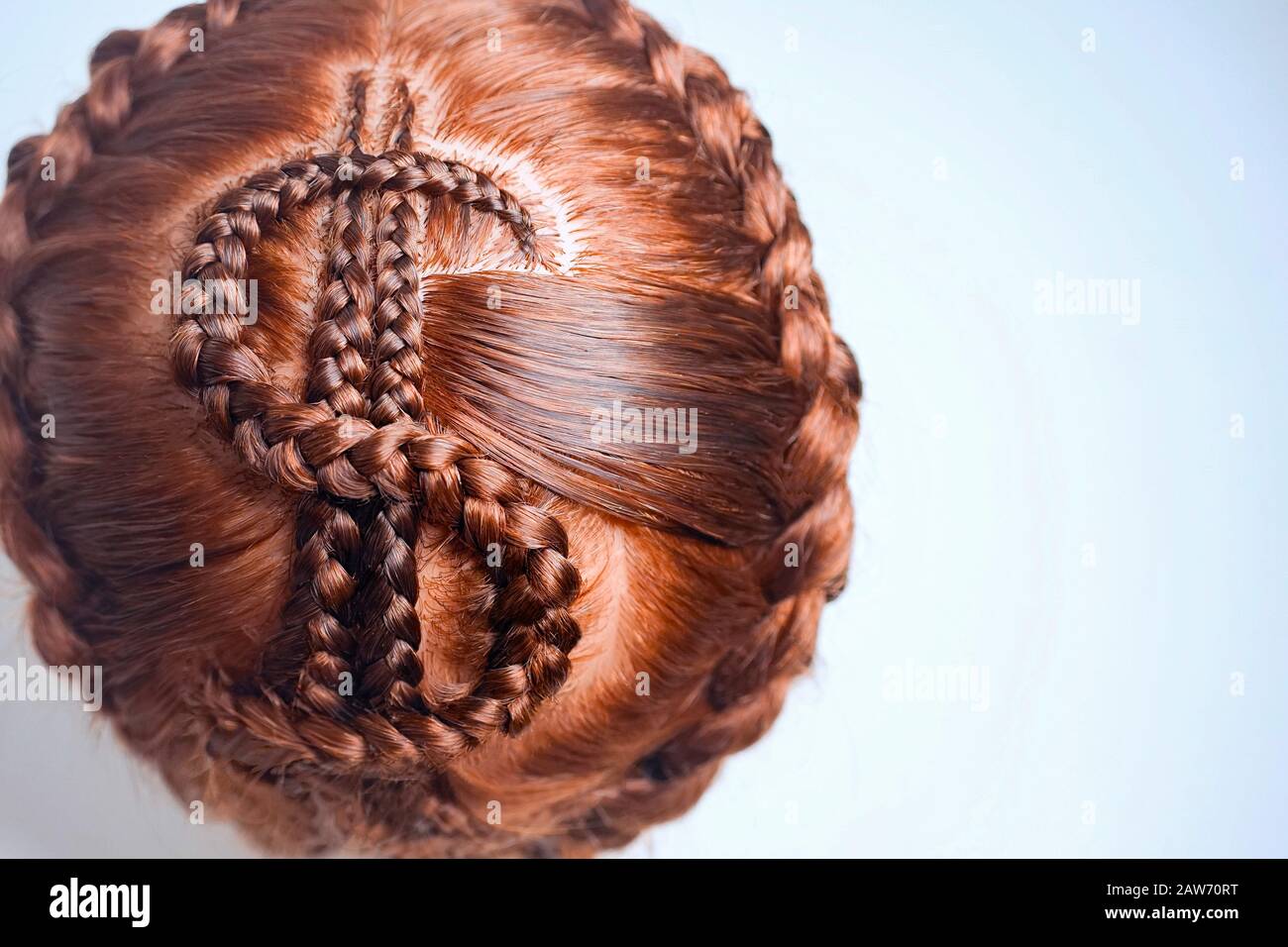 pigtails braided in the form of a dollar sign, original hairstyle, hair ...