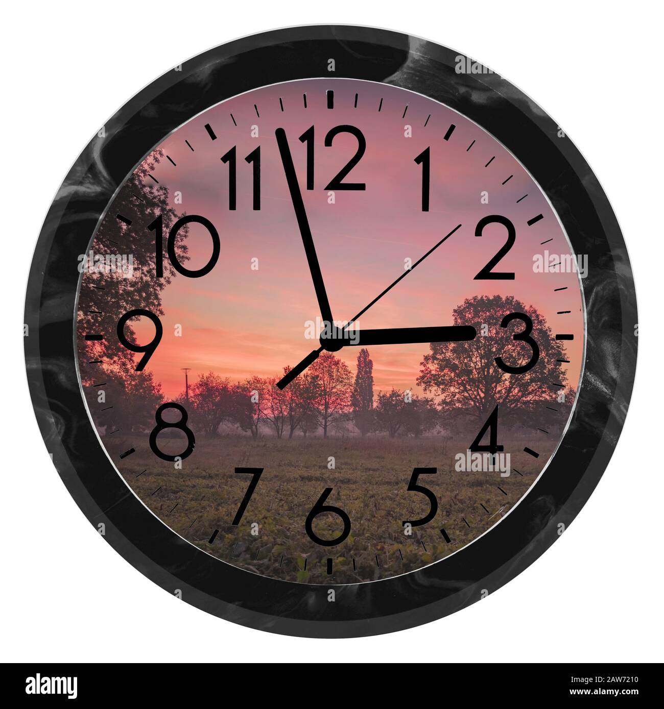 Daylight Saving Time (DST). Wall Clock going to summer time (+1). Turn ...