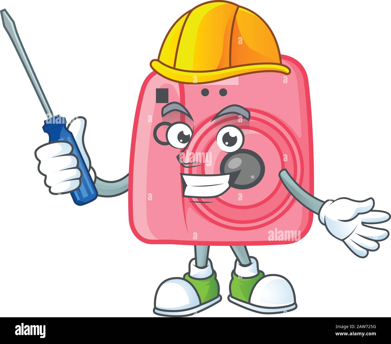 Smart automotive instan camera in cartoon character style Stock Vector ...