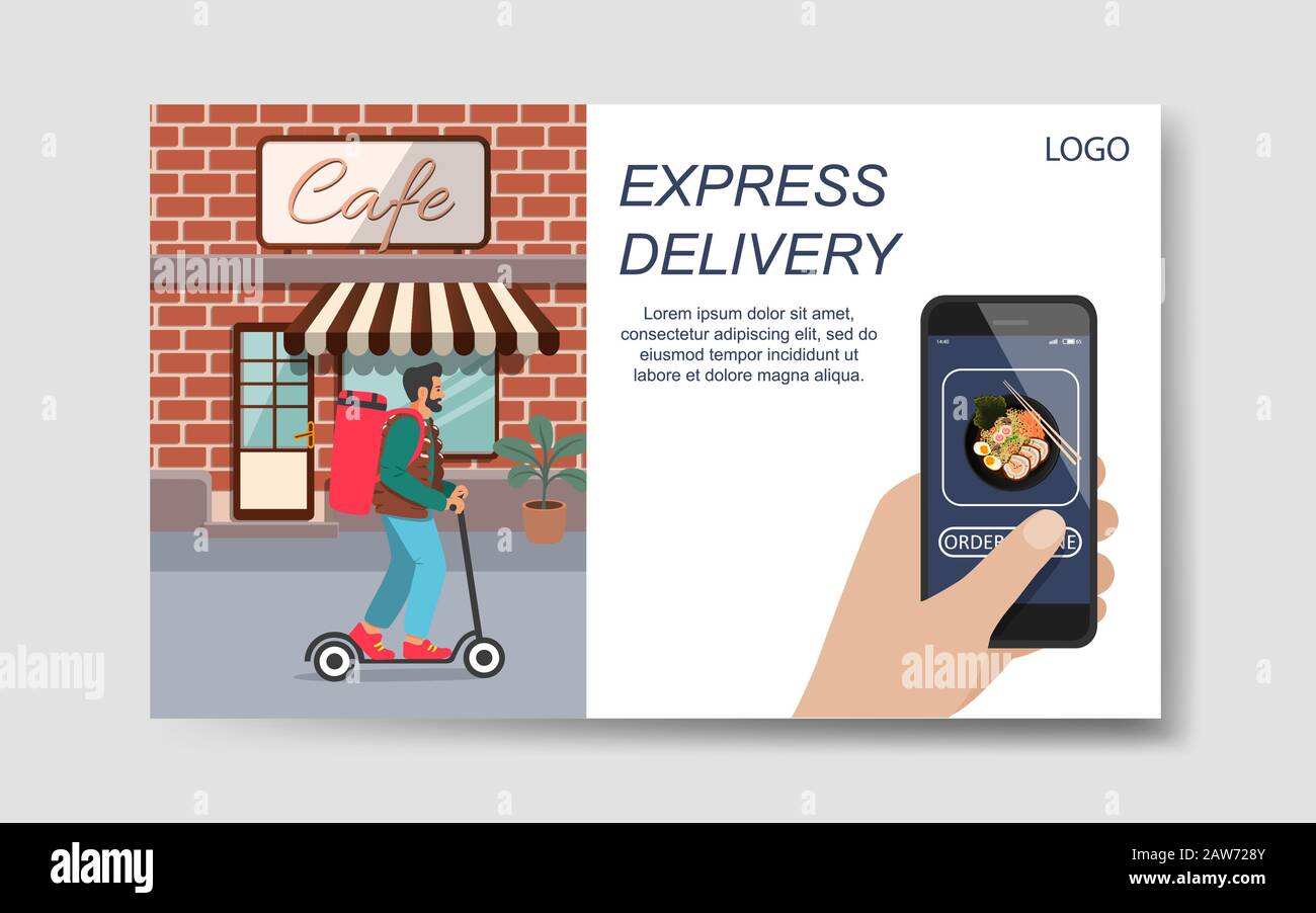 Courier delivery landing page Stock Vector Images - Alamy