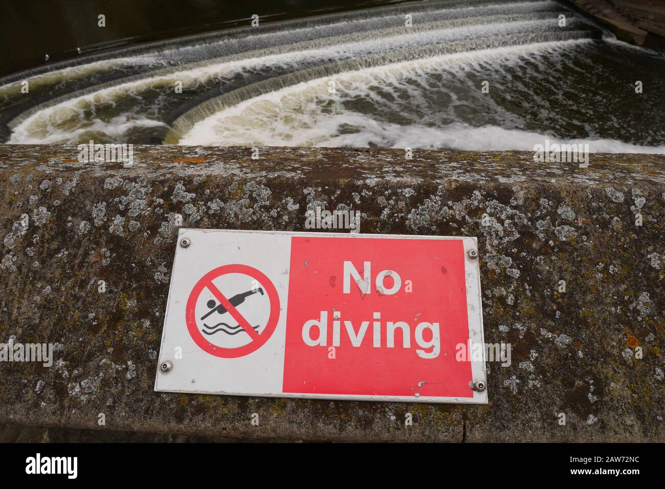 Danger weir warning sign hi-res stock photography and images - Alamy