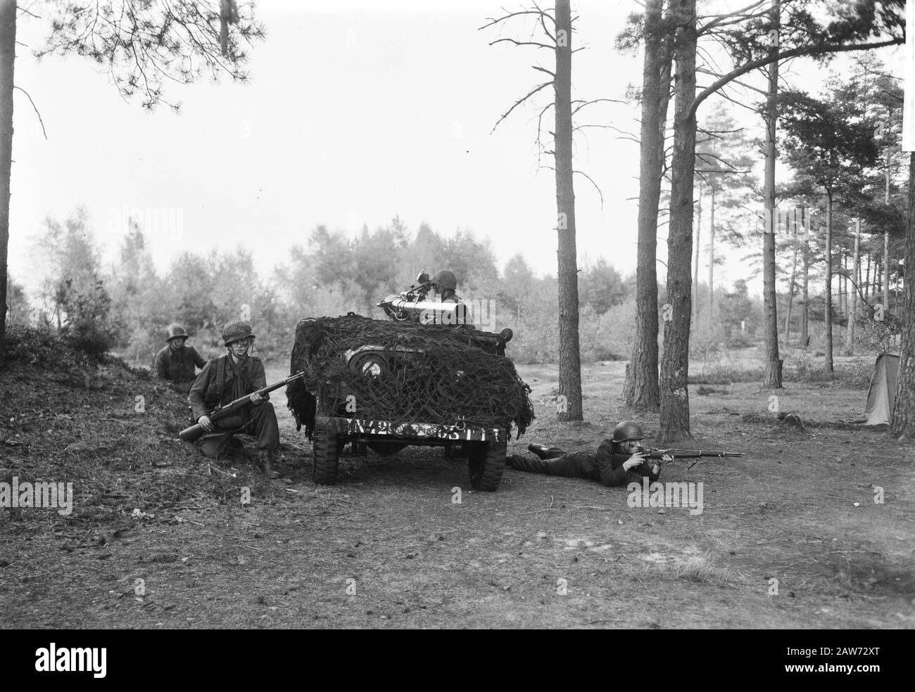 Military Exercise in Germany. TLV on jeep in combat position Date ...