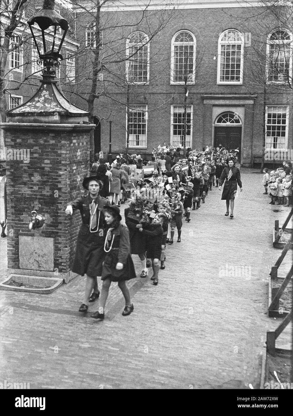 The courtyard of the orphanage in amsterdam Black and White Stock ...