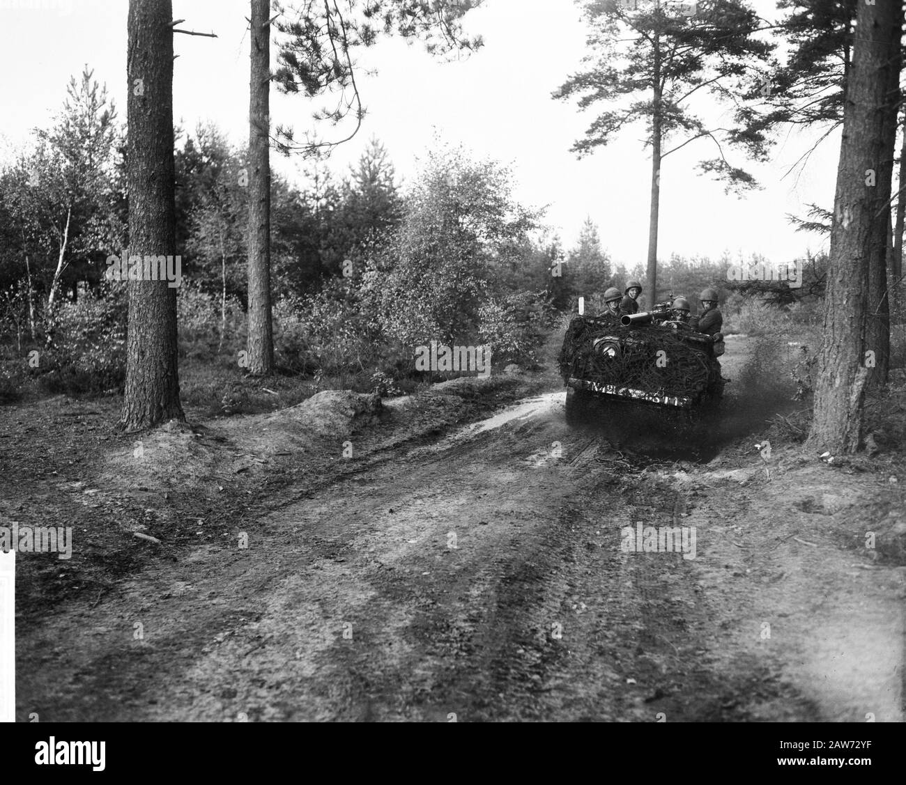Military Exercise in Germany. TLV on jeep in combat position Date ...