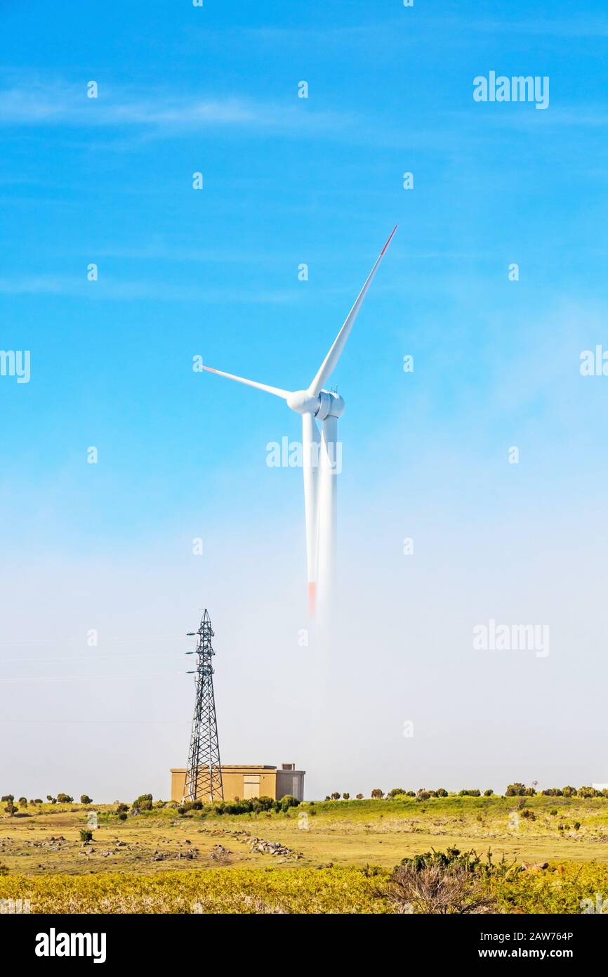 wind turbine in natural landscape - green meadow Stock Photo - Alamy