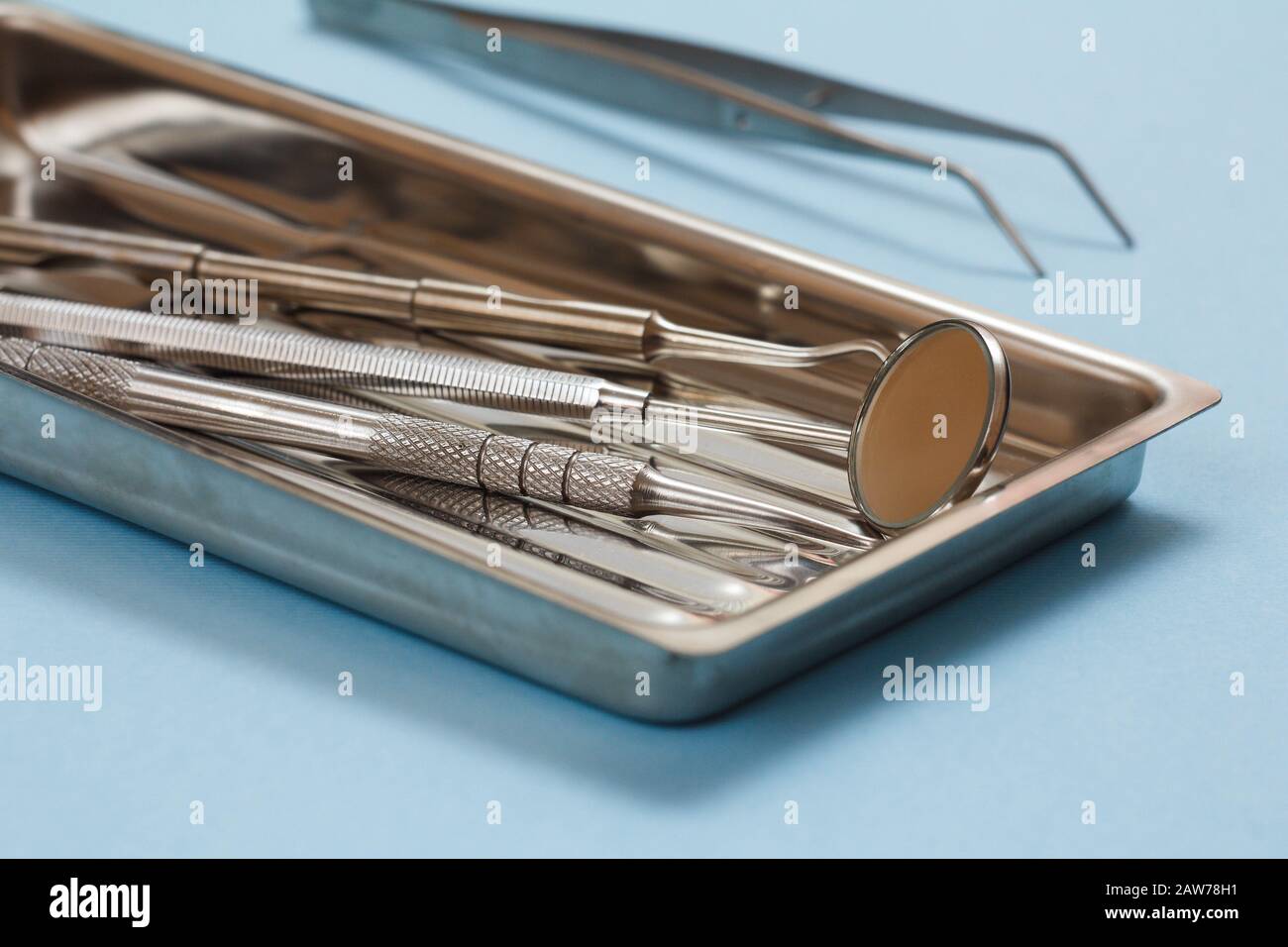 Set of composite filling instruments for dental treatment. Medical ...