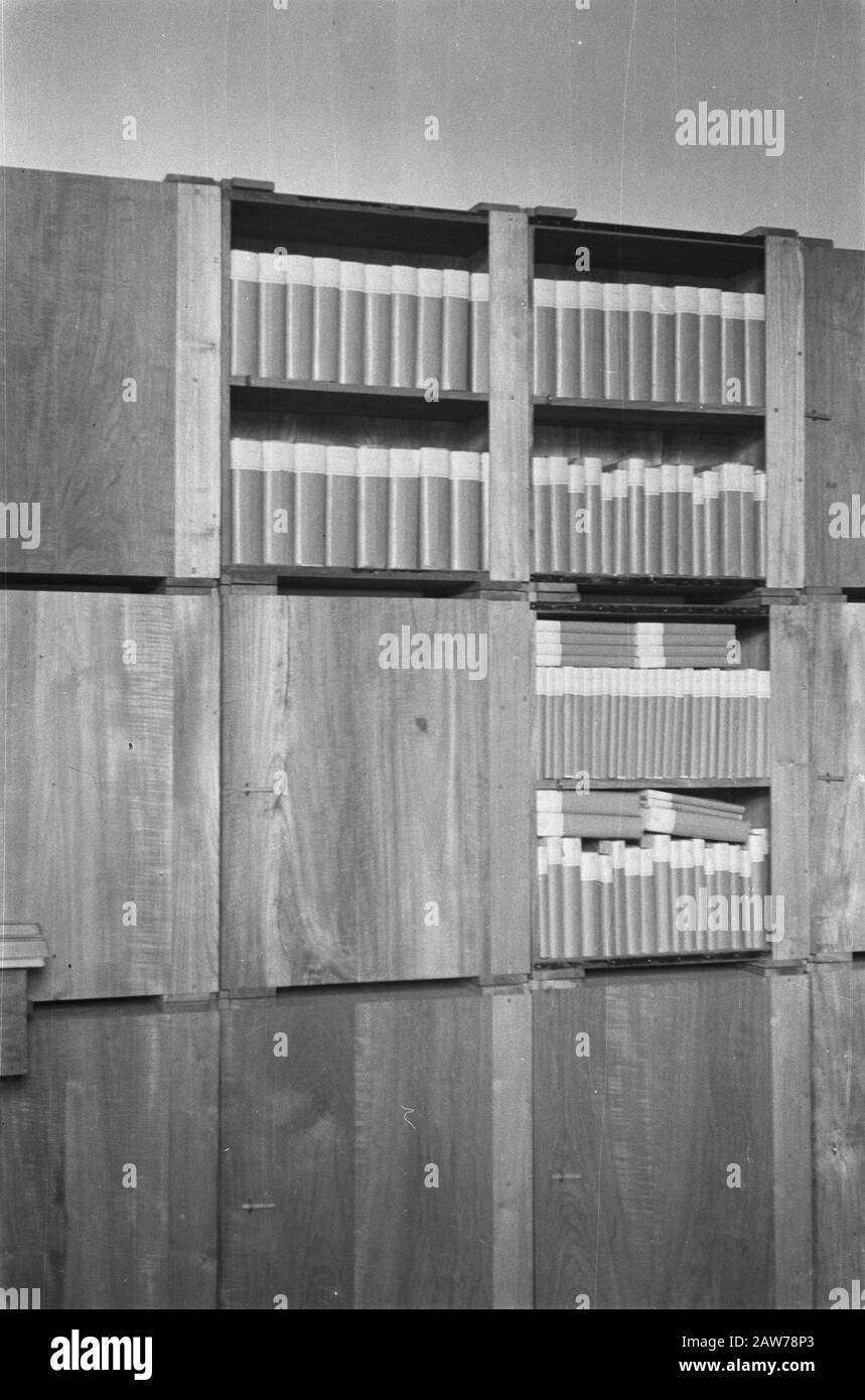 Library U-Brigade Brik description: Boxes with book Date: 1946 Location ...