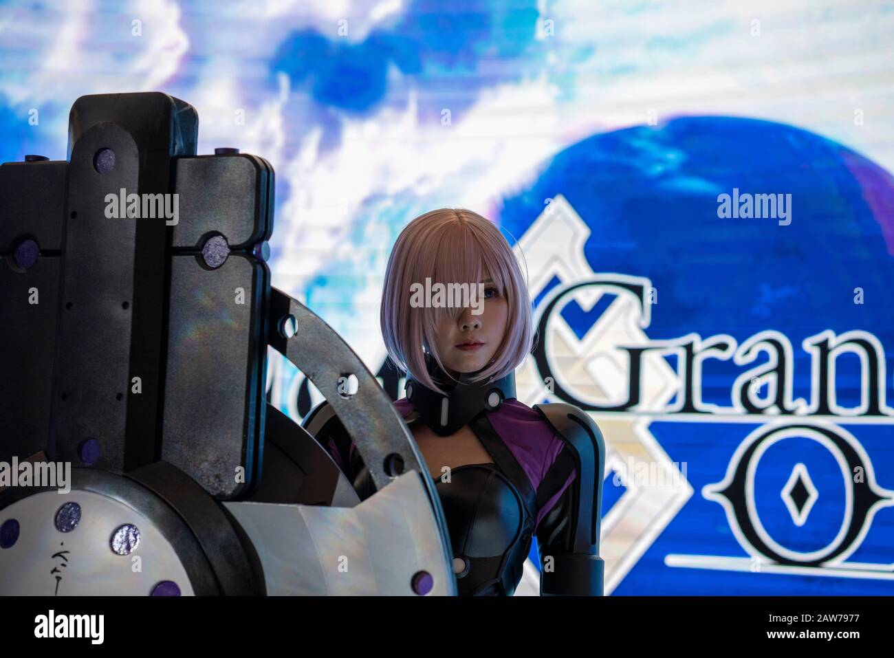 Shenzhen, China, April, 2019. Matthew Kyrielite cosplayer at Sony Expo ...