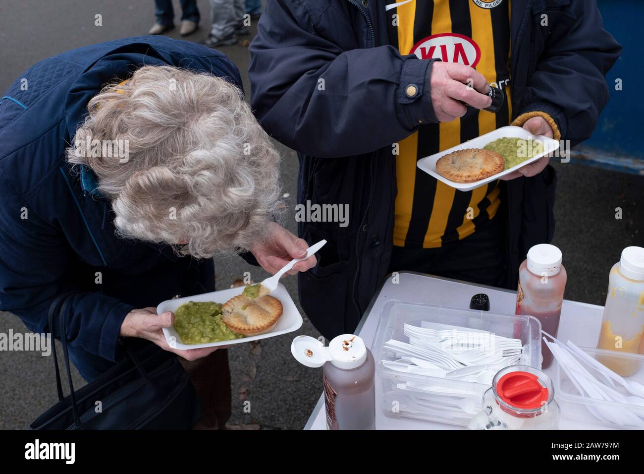 Football pie bovril hi-res stock photography and images - Alamy