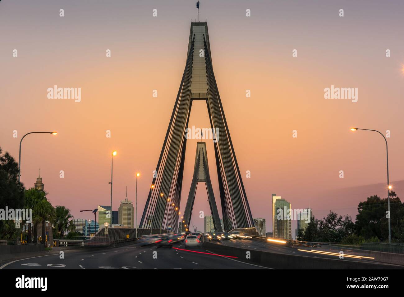 Anzac bridge traffic hi-res stock photography and images - Alamy