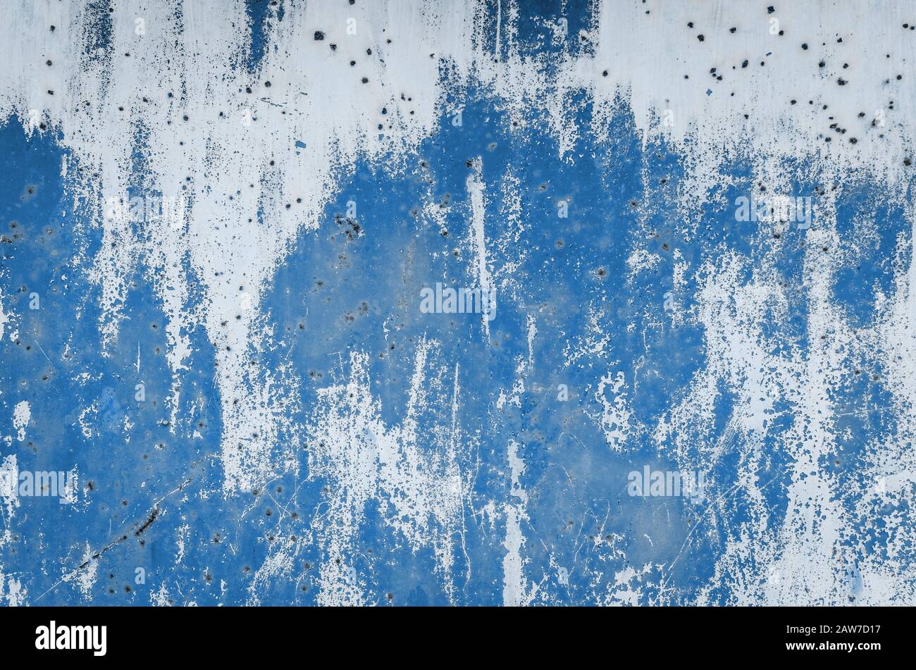 Old blue worn metal surface with paint background. Abstract corroded ...