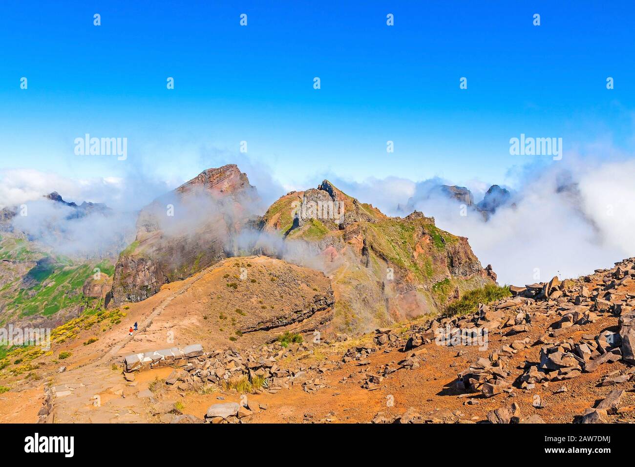 Colorful volcanic mountain landscape - Pico do Arieiro, Madeira, Portugal Stock Photo - Alamy