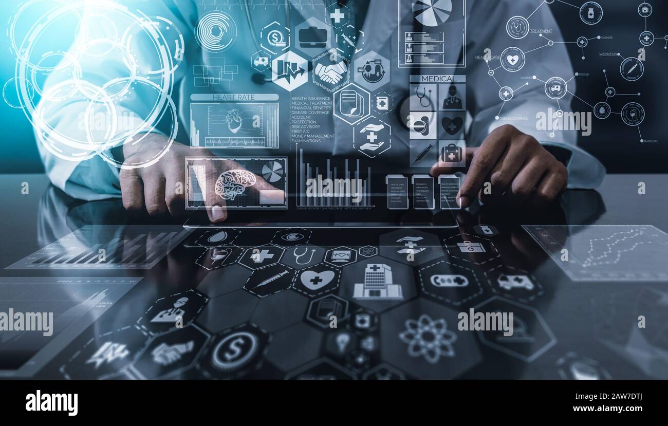 Medical Healthcare Research and Development Concept. Doctor in hospital ...