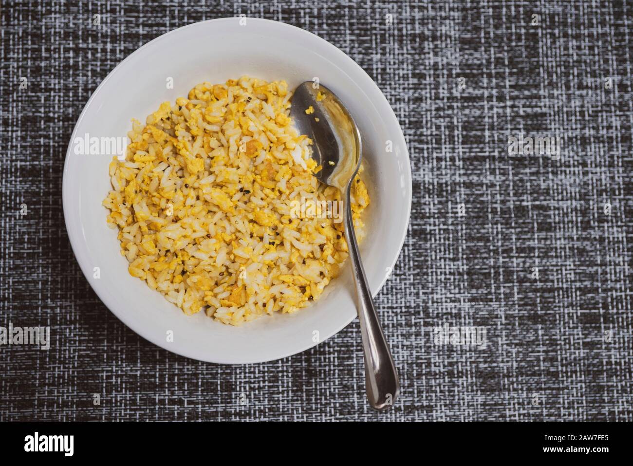Delicious fried rice with eggs. Dishes close-up Stock Photo - Alamy