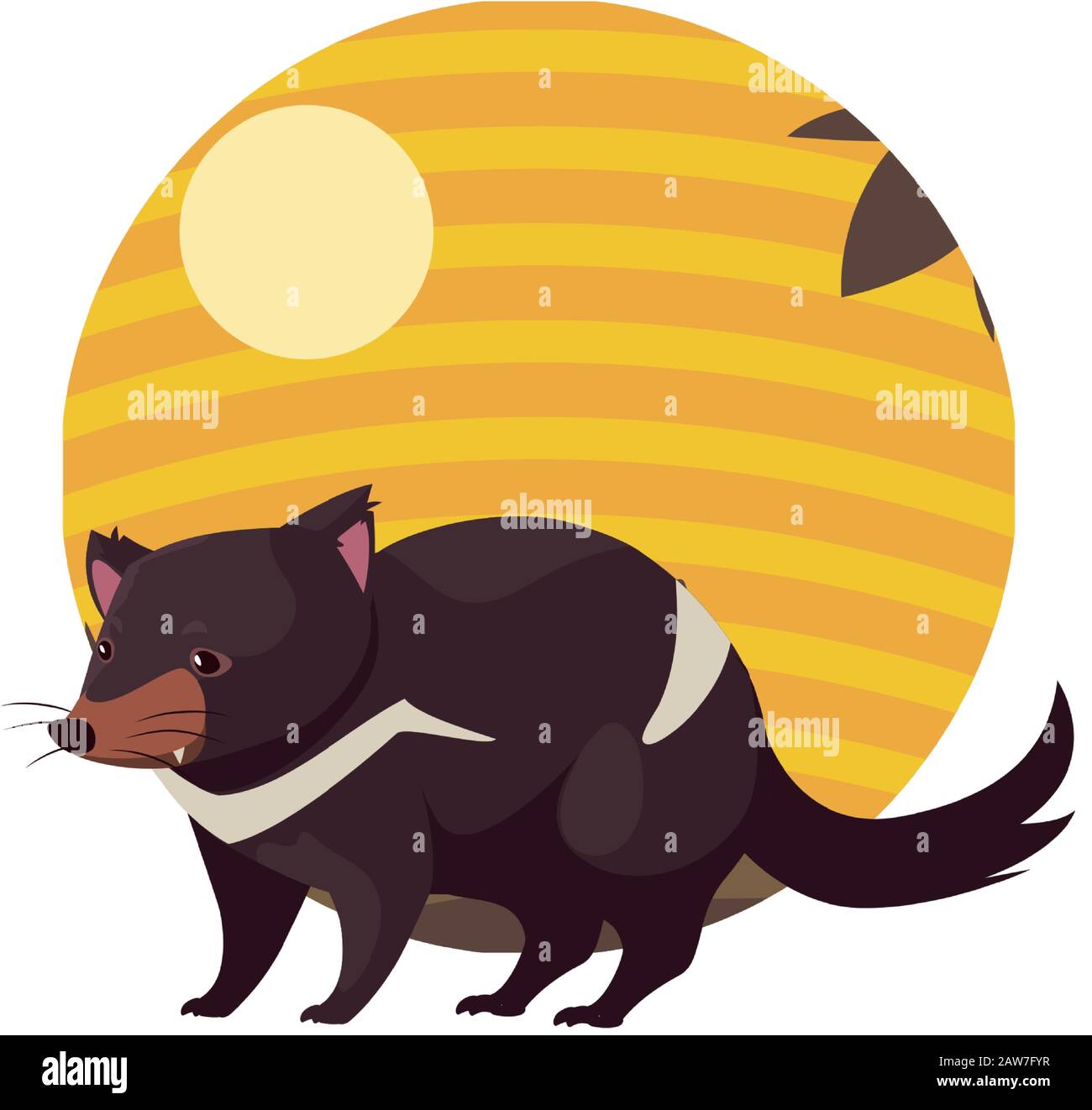 australian tasmanian devil with background landscape vector ...