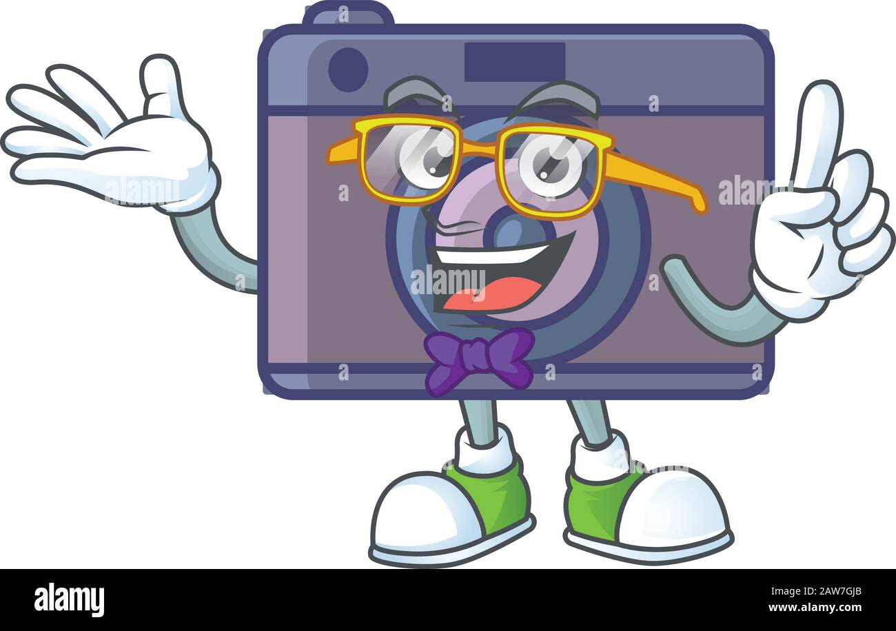 The Geek character of retro camera mascot design Stock Vector Image ...