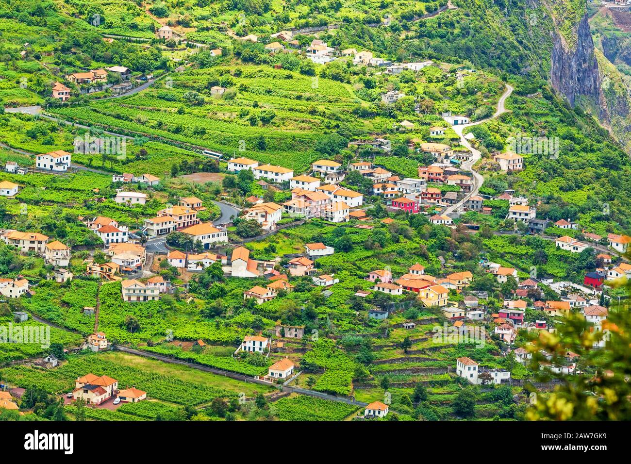 Village / town Arco de Sao Jorge, Madeira - typical madeiran landscape ...