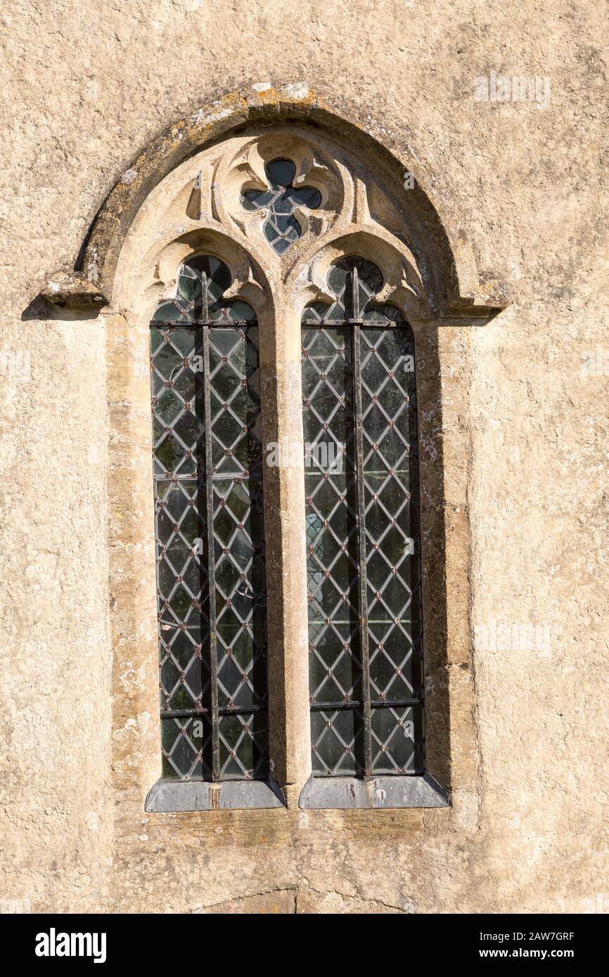 Building exterior medieval church architectural feature decorated glass ...