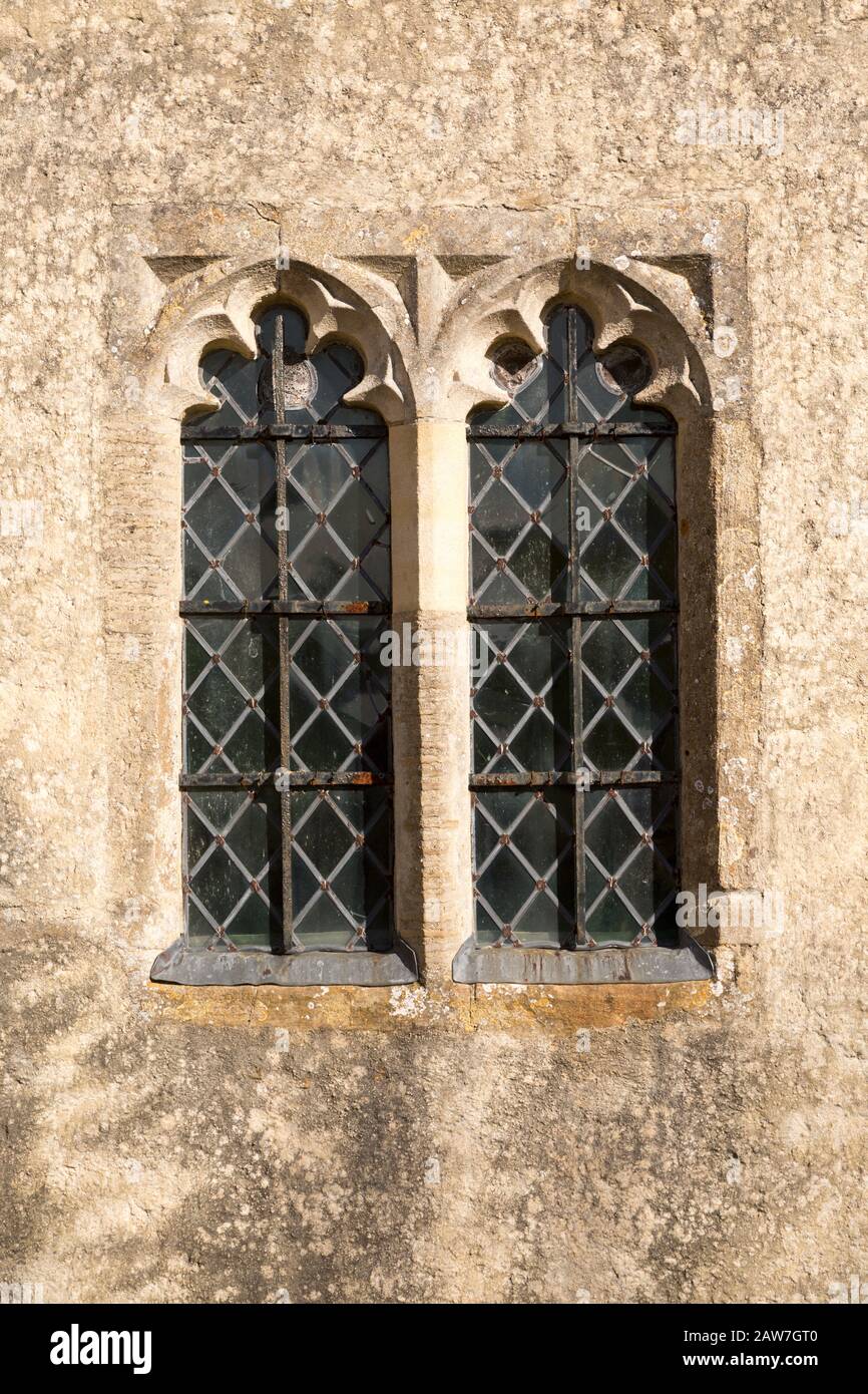 Building exterior medieval church architectural feature decorated glass ...