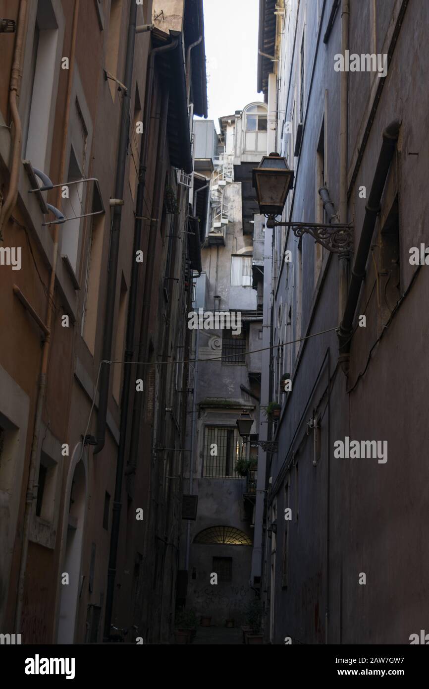 Narrow alley in historic center hi-res stock photography and images - Alamy